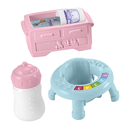 F-Price Replacement Parts for Little-People Cuddle 'n Play Babies Nursery - GKP70 and GPM35 ~ Replacement Changing Table, Baby Seat and Bottle, Pink, Blue, White