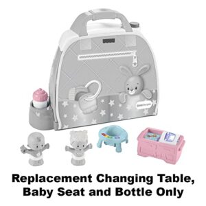 F-Price Replacement Parts for Little-People Cuddle 'n Play Babies Nursery - GKP70 and GPM35 ~ Replacement Changing Table, Baby Seat and Bottle, Pink, Blue, White