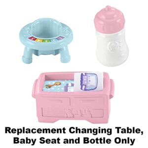 F-Price Replacement Parts for Little-People Cuddle 'n Play Babies Nursery - GKP70 and GPM35 ~ Replacement Changing Table, Baby Seat and Bottle, Pink, Blue, White