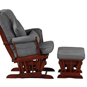 Artiva USA Wood Glider Chair and Ottoman Mircofiber Cushion Set