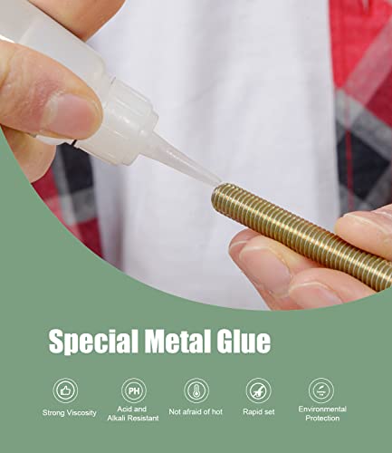 20g Metal Glue,Glue for Metal,for bonding Between Metal and Metal,Metal and Other Material.Instant Super Glue for Metal,Stainless Steel,DIY Craft,Aluminum Alloy,Metal Tube,Metal Product