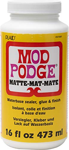 Mod Podge CS11302 Waterbase Sealer, Glue and Finish, 16 oz, Matte & Paint Brush Applicator, 24960 2.25-Inch, Basic