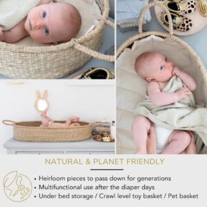 BEBE BASK Premium Nursery Bundle - Matching Baby Changing Basket & Baby Diaper Caddy Organizer - Handmade & Organic