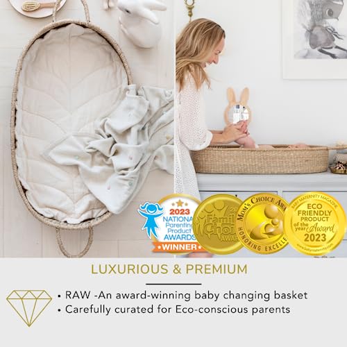 BEBE BASK Premium Nursery Bundle - Matching Baby Changing Basket & Baby Diaper Caddy Organizer - Handmade & Organic