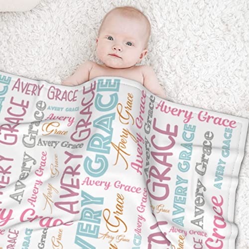 Custom Blanket for Baby Girls Boys Personalized Baby Blankets with Name Personalized Blankets for Kids Custom Baby Blanket Custom Baby Blanket with Name Personalized Baby Items (Pink)