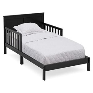 delta children collins wood toddler bed, greenguard gold certified, midnight grey