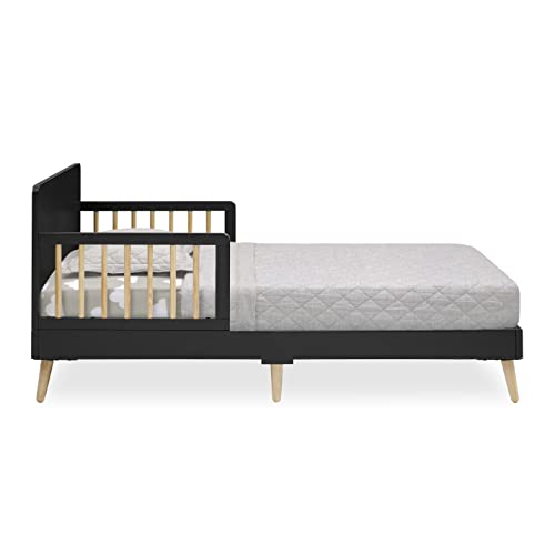 Delta Children Logan Wood Toddler Bed, Greenguard Gold Certified, Midnight Grey/Natural