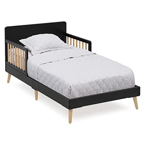 Delta Children Logan Wood Toddler Bed, Greenguard Gold Certified, Midnight Grey/Natural