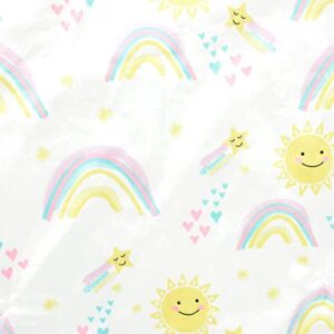 Lush Decor Sunshine Rainbow Soft & Plush Changing Pad Cover, 32" x 16", Yellow