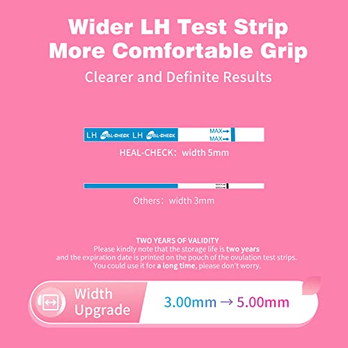 Ovulation Test Strips, HEAL-CHECK Ovulation Kits for Women, Bulk Ovulation Tests with Urine Cup, Extra-Wide 5mm LH Strips, Accurate Individually Wrapped Fertility Tests at Home,Pruebas de Ovulacion 25