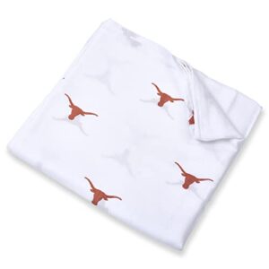 three little anchors university of texas, austin muslin swaddle blanket 47x47in, texas longhorns swaddle