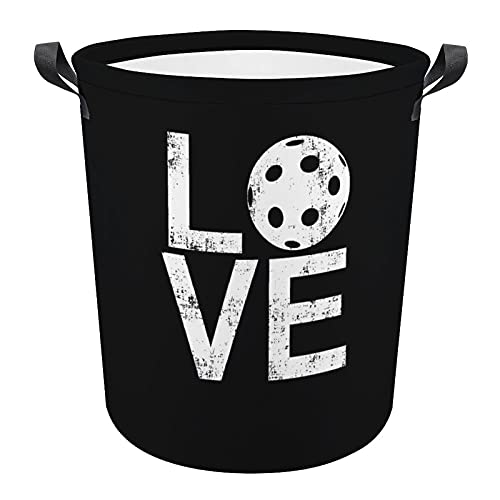 I Love Pickleball Oxford Cloth Laundry Basket with Handles Storage Basket for Toy Organizer Kids Room Nursery Hamper Bathroom