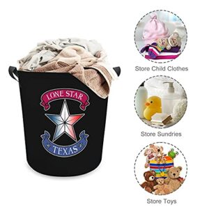 Texas, The Lone Star State Oxford Cloth Laundry Basket with Handles Storage Basket for Toy Organizer Kids Room Nursery Hamper Bathroom