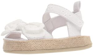 gerber baby girls espadrille sandal crib shoe, eyelet, 6 9 months infant