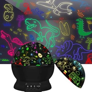 dinosaur toys for 2-9 year old boys girls, kids night light projector dinosaurs and trucks for boys girls age 1 to 7 year old,dinosaurs night light for toddlers kids baby