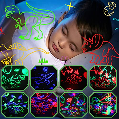 Dinosaur Toys for 2-9 Year Old Boys Girls, Kids Night Light Projector Dinosaurs and Trucks for Boys Girls Age 1 to 7 Year Old,Dinosaurs Night Light for Toddlers Kids Baby