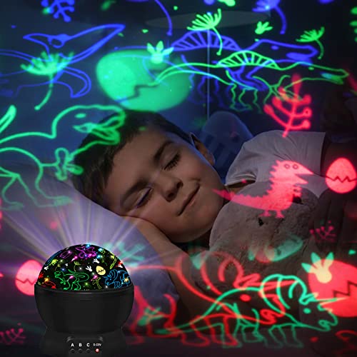 Dinosaur Toys for 2-9 Year Old Boys Girls, Kids Night Light Projector Dinosaurs and Trucks for Boys Girls Age 1 to 7 Year Old,Dinosaurs Night Light for Toddlers Kids Baby