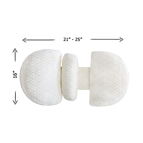 Lacomfy Pregnancy Pillow for Side Sleeper, Double Wedge Pillow for Maternity, Side Sleeping Pillow for Belly, Waist, Back Support, Detachable and Removable Outercase, Easy to Clean