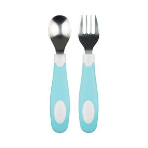 Dr. Brown’s Designed to Nourish Soft-Grip Spoon and Fork Set, Teal