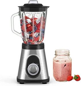 smoothie blender, 750w smoothie maker, with 2 adjustable speed and pulse functions, kitchen blender with 48 oz tritan glass jar for milkshakes, smoothies, crushed ice and frozen fruit