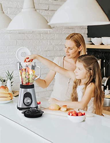 Smoothie Blender, 750W Smoothie Maker, with 2 Adjustable Speed and Pulse Functions, Kitchen Blender with 48 oz Tritan Glass Jar for Milkshakes, Smoothies, Crushed Ice and Frozen Fruit