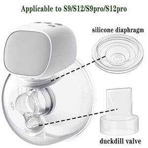 bliblo Duckbill Valve and Silicone Diaphragm, Compatible with TSRETE/momcozy S9/S12/S9pro/S12pro, Wearable Breast Pump General Duckbill Valve and Silicone Diaphragm Accessories (4 Piece Set)