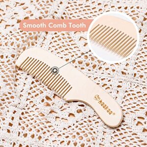 haakaa Baby Hair Brush and Comb Set for Newborns & Toddlers - Natural Soft Goat Bristles and Wooden Handle, Gently Grooms Baby's Hair, Ideal for Cradle Cap, Perfect Baby Gift, 2pk