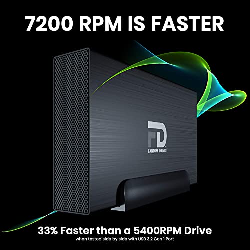 Fantom Drives FD 18TB 7200RPM External Hard Drive - GFORCE Pro - USB 3.2 Gen 1 5Gb/s + eSATA - Read/Write Speeds up to 250MB/s - Black (GFP18000EU3) (Renewed)