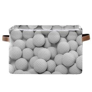 fzdxzjj sport golf ball pattern storage basket bins, decorative baskets storage box collapsible storage cubes organizer with handles for nursery shelf closet office home bedroom, 1 pack