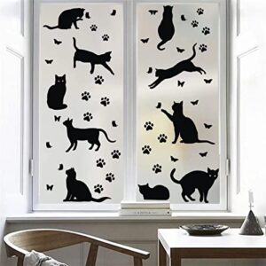 Bamsod Black Cat Wall Stickers for Kids Cat Wall Decals Bedroom Cat Vinyl Sticker Wall Art Stickers,10 pcs