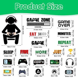 Gamer Wall Decals Stickers Glow in The Dark Wall Decals Game Wall Stickers Gaming Controller Wall Decals Game Room Decor Video Game Decal for Boys Kids Girls Bedoom Playroom Wall Decor… (Green)