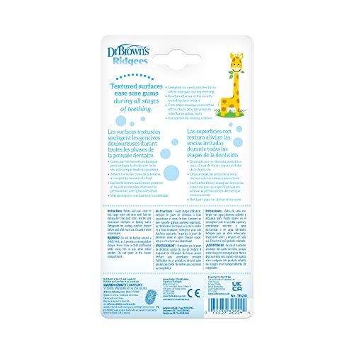 Dr. Brown’s Ridgees Giraffe, Massaging Baby Teether, Designed by a Pediatric Dentist, BPA Free, 3m+