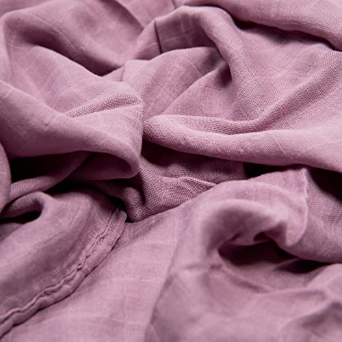 Baby Want Designs Baby Swaddle Blanket & Bow; Premium Bamboo Cotton Newborn Swaddle Set; Ultra-Soft & Eco-Friendly, Large 47 in, Machine Washable, Swaddles for Newborns- Mauve