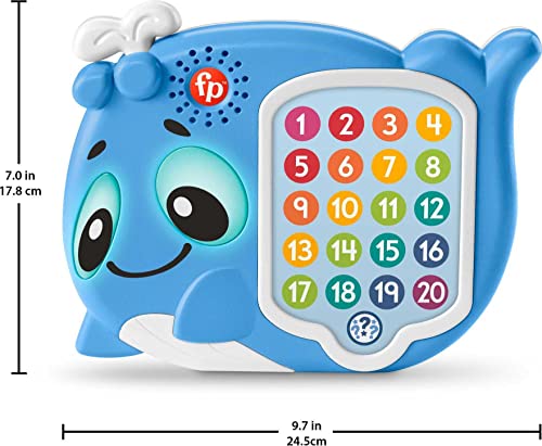 Fisher-Price Linkimals Toddler Learning Toy 1-20 Count & Quiz Whale with Interactive Lights & Music for Ages 18+ Months