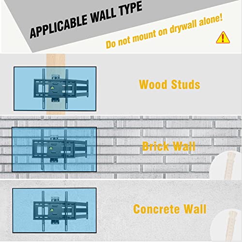 FORGING MOUNT Corner TV Wall Mount Long Arm TV Mount for 23"-60" TVs-Easy to Install Single Stud Design- 33" of Smooth Extension Plus Swivel,Tilt,Holds 99lbs,Universal Bracket Max VESA 400X400mm.