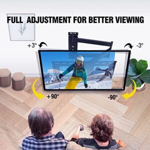 FORGING MOUNT Corner TV Wall Mount Long Arm TV Mount for 23"-60" TVs-Easy to Install Single Stud Design- 33" of Smooth Extension Plus Swivel,Tilt,Holds 99lbs,Universal Bracket Max VESA 400X400mm.