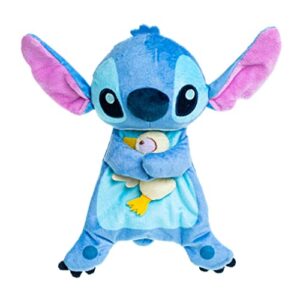 kids preferred disney baby lilo and stitch - stitch snuggle comfort plush with squeaker, blue