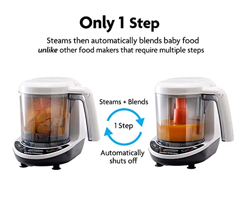 Baby Brezza One Step Baby Food Maker Deluxe – Cooker and Blender to Steam + Puree in 1 Step – Auto Shut Off - Make Organic Food for Infants and Toddlers - Set of 3 Pouches + 3 Funnels