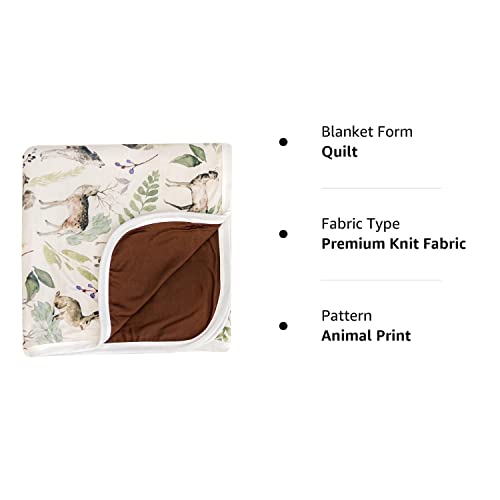 Pobi Baby Premium Baby Blanket, Soft Stretchy Quilt for Babies, Toddlers, Kids (Wildlife Animal)