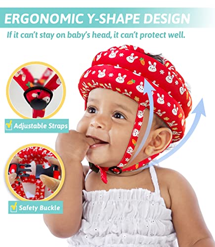 Baby Helmet for Crawling Walking Baby Head Protector - Head Protection for Baby No Bumps and Soft Cushion Infant Baby Safety Headguard I Toddler Inflatable Helmets 1-2 Years Old, 6-12 Months