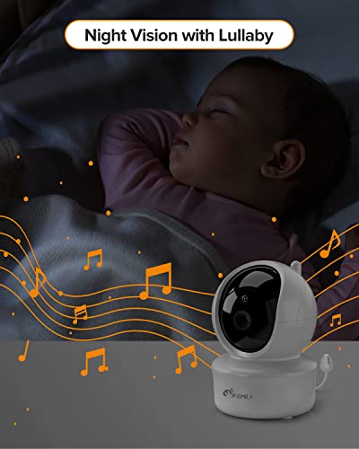 Baby Monitor – 5” Large Display Video Baby Monitor with Remote Pan-Tilt-Zoom |Infrared Night Vision, Temperature Display, Lullaby, Two Way Audio |960ft Range Baby Monitor with Camera and Audio