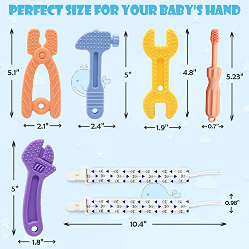 Baby Boy Toys - Baby Molar Teether Teething Toys 0-6 Months 6-12 - Soothe Babies Sore Gums Chew Toys - BPA Free Silicone - 7 Pack