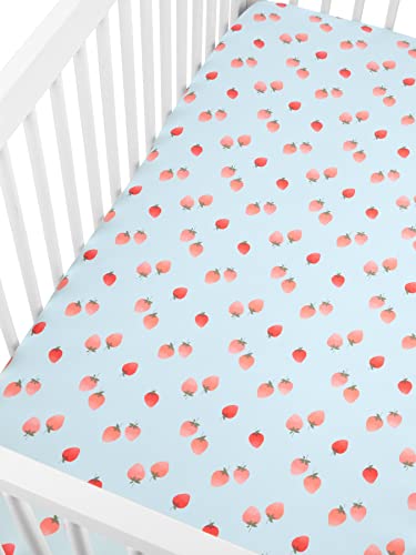 Simple Joys by Carter's Unisex Kids' Cotton Crib Sheets Baby Costume, Pack of 2, Strawberry/Dots, One Size