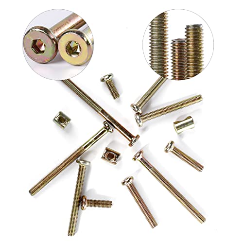 Crib Screws Bolts Replacement Hardware Parts Kit Metric M6 Allen Head Crib Bolts Barrel Nuts Compatible with StorkCraft Cribs Equinox Steveston Beckett Princess Tuscany Alpine Pacific Hillcrest Petal