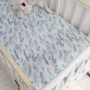 Changing Pad Cover & Crib Sheet, Green Leaf