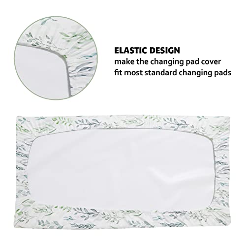 Changing Pad Cover & Crib Sheet, Green Leaf