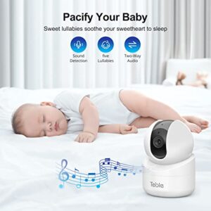 Baby Monitor 5.5" 720p HD Video Baby Monitor, 5000mAh Battery 26-Hour Audio Monitoring, Night Vision, Remote Pan Tilt, 2 Way Talk, VOX, Temperature, Feeding Reminder, 4X Zoom, 1000ft Range, Lullabies