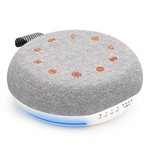 Heavtuen,White Noise Machine,Portable Sound Machine with 40 Soothing Sounds, USB Rechargeable,Sleep Sound Timer & Night Light for Baby Kids Adults