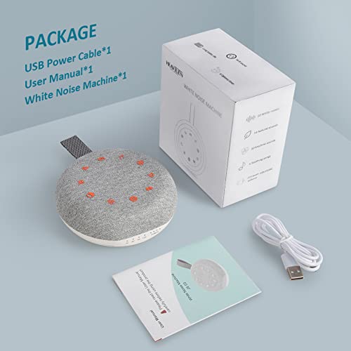 Heavtuen,White Noise Machine,Portable Sound Machine with 40 Soothing Sounds, USB Rechargeable,Sleep Sound Timer & Night Light for Baby Kids Adults