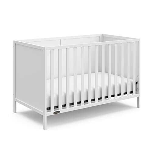 Graco Theo Convertible Crib (White) – Converts from Baby Crib to Toddler Bed and Daybed, Fits Standard Full-Size Crib Mattress, Adjustable Mattress Support Base